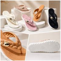 China Maze Footbed Flip Flops with Plaited Strap and Gold Ball | Source Factory Supply for sale