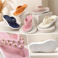 China Crystal Strap Flip Flops with Scalloped Sole | Source Factory Supply for sale