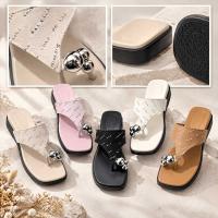 China Metal Stud Flip Flops with Double Ball Ornament | Source Factory Supply for sale