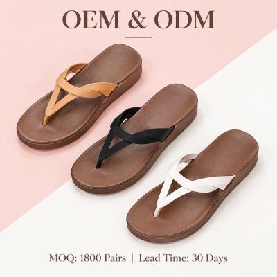 China Crossed Strap Flip Flops with Tan Footbed | Source Factory Supply for sale