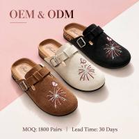 China Embroidered Mules Women PVC Buckle Strap Wholesale for sale