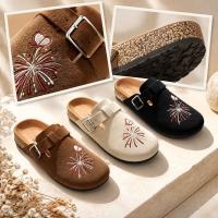 China Embroidered Mules Women PVC Buckle Strap Wholesale for sale
