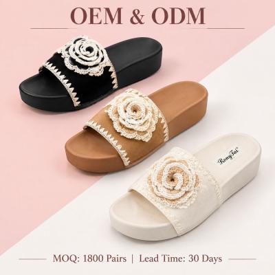 China Rosette Slides with Lace Trim | Source Factory Supply for sale