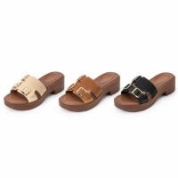 China Wedge Sole Slides with Two Buckle Band | Source Factory Supply for sale