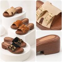 China Wedge Sole Slides with Two Buckle Band | Source Factory Supply for sale