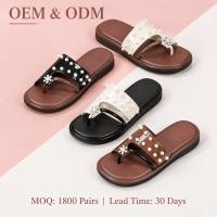 China Wide Band Thong Sandals with Pearl Studs | Source Factory Supply for sale