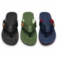 China Men's Ribbed Footbed Flip Flops with Zigzag Tread | Source Factory Supply for sale