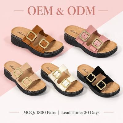 China Flecked Sole Slides with Ornate Buckles | Source Factory Supply for sale