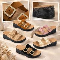China Flecked Sole Slides with Ornate Buckles | Source Factory Supply for sale