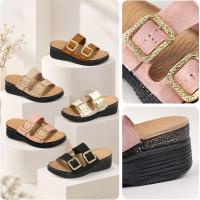 China Flecked Sole Slides with Ornate Buckles | Source Factory Supply for sale