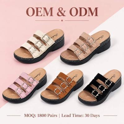 China Ripple Footbed Slides with Triple Buckles | Source Factory Supply for sale
