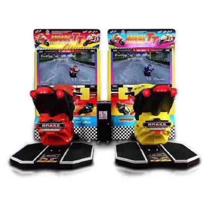 China Plastic Moto Racing Game Machine 2200*2500*2500mm Cool Coin Operated Driving Simulator for sale