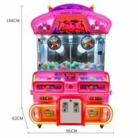 China Customized 110V/220V Coin Operated Mini Claw Machine 2 Players Lucky Planet Clip Prize Machine for sale