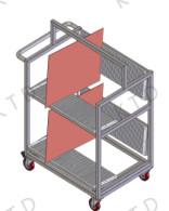 China Industrial Pallet Truck Trolley Aluminum Tube Vertical Trolleybus 200kg Load Capacity for sale