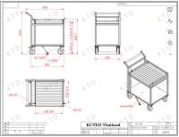 China Screen Rack Stainless Steel Transport Trolley With 4'' Silent Casters for sale