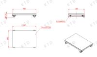 China SUS304 Axle Flatbed Trolley With UPE Casters 300kg Load Capacity for sale