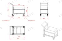 China Stainless Steel Inner DES Strip Film Transport Trolley With Handle And 4'' Silent Casters for sale