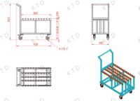 China 100KG Load Capacity Transport Trolley With 4 Wheels Or 6'' Silent Casters for sale