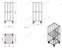 China Stainless Steel Industrial Trolley Drilling Backup Transport Trolley With 4