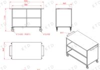 China Flexible Platform Truck Trolley Stainless Steel Storage Trolley With 6