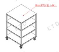 China Aluminum Tube Industrial Trolley Special Measuring Frame Transfer Vehicle for sale