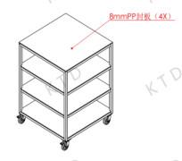 China Aluminum Tube Industrial Trolley Special Measuring Frame Transfer Vehicle for sale