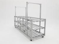 China Heavy Duty Roller Conveyor Racks with 500 kg Load Capacity and Aluminum Alloy Frame for Smooth Material Handling for sale