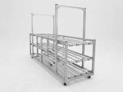 China Heavy Duty Roller Conveyor Racks with 500 kg Load Capacity and Aluminum Alloy Frame for Smooth Material Handling for sale