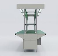 China Heavy Duty Industrial Belt Conveyor Line with Double-sided Workbench for Electronics Assembly and Packaging for sale