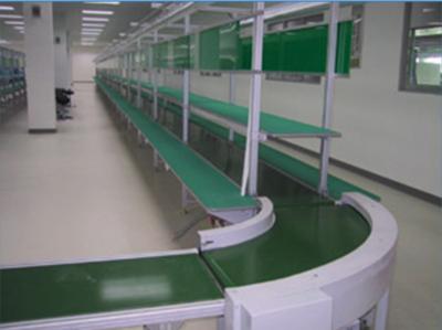 China Customized Industrial PVC Belt Conveyor Assembly Line Worktable | Modular ESD Anti-Static Conveyor System with Double-Side Workbench & Overhead Lighting for Electronics Packaging and Testing for sale