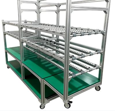 China Dual-channel Fluid Composite Transfer Rack With Upper And Lower Partitions  With Forward And Backward Discharge Lines And Side Material Racks for sale
