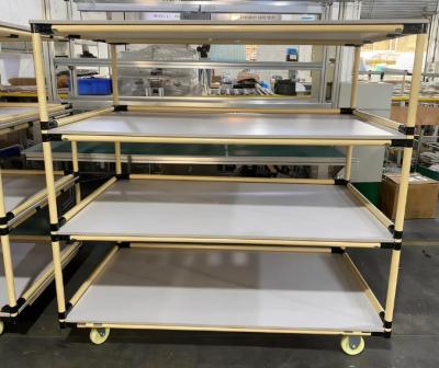 China Four-layer Lean Pipe Flat Material Turnover Vehicle | Large-batch Material Storage And Transfer Equipment In The Workshop for sale