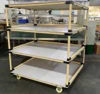 China Lightweight Lean Pipe Four-Layer Turnaround Cart | Specialized Model For Transporting Small-Batch Samples In R&D Laboratory for sale