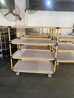 China Interchangeable And Combinable Lean Pipe Four-layer Turnover Cart | Whole Line Batch Matching Flexible Turnover Frame for sale