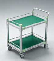 China 2‑Tier Aluminum Profile ESD Anti‑Static Material Trolley For SMT Electronics Workshop for sale