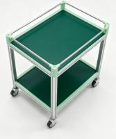 China 2‑Tier Aluminum Profile ESD Anti‑Static Material Trolley For SMT Electronics Workshop for sale