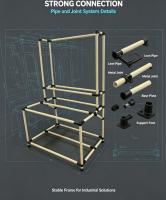 China Custom Lean Pipe Machine Safety Guard Frame, Modular Plastic Coated Steel Pipe Industrial Protective Frame for sale