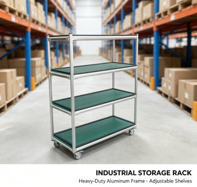 China Aluminum Profile ESD Trolley 3‑Tier Anti‑Static Material Handling Cart For Electronics Workshop for sale