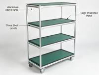 China Aluminum Profile ESD Trolley 3‑Tier Anti‑Static Material Handling Cart For Electronics Workshop for sale