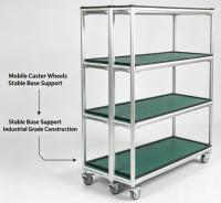 China Aluminum Profile ESD Trolley 3‑Tier Anti‑Static Material Handling Cart For Electronics Workshop for sale