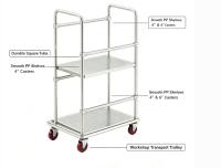 China KTD-T-010 Insert Cart Ⅲ | SUS304 & 201 Stainless Steel PCB Storage Trolley, 100kg Load Capacity For Plating Dry Film ENIG Process for sale
