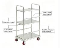 China KTD-T-010 Insert Cart Ⅲ | SUS304 & 201 Stainless Steel PCB Storage Trolley, 100kg Load Capacity For Plating Dry Film ENIG Process for sale