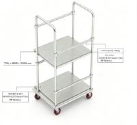 China KTD-T-010 Insert Cart Ⅲ | SUS304 & 201 Stainless Steel PCB Storage Trolley, 100kg Load Capacity For Plating Dry Film ENIG Process for sale