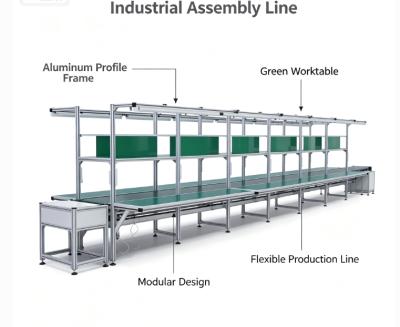 China ESD Anti-Static Belt Conveyor Assembly Line with Aluminum Frame for Electronic Workshop for sale