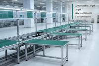 China Anti-Static Belt Conveyor Assembly Line with ESD Workstations | Custom Aluminum Profile Production Line for Electronics Assembly for sale