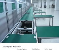China Anti-Static Belt Conveyor Assembly Line with ESD Workstations | Custom Aluminum Profile Production Line for Electronics Assembly for sale