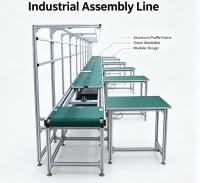 China Anti-Static Belt Conveyor Assembly Line with ESD Workstations | Custom Aluminum Profile Production Line for Electronics Assembly for sale