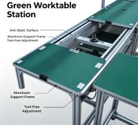 China Anti-Static Belt Conveyor Assembly Line with ESD Workstations | Custom Aluminum Profile Production Line for Electronics Assembly for sale