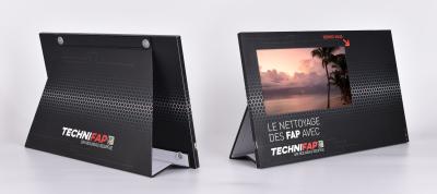 China 10 inch LCD digital signage counter display, table top video advertising display with custom logo print for sale