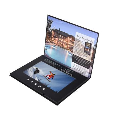 China Hard cover video flyer marketing 10 inch LCD video book for event invitation card for sale